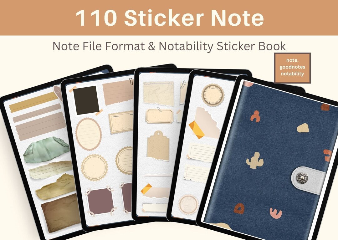 Retro Post-it Stickers Digital Stickers, Planner Stickers, Notability ...