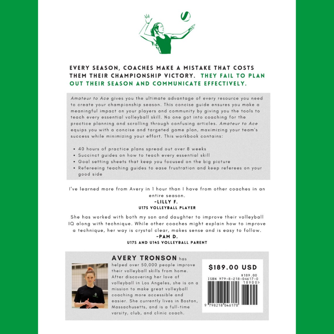 Amature to Ace 8 Week Volleyball Coaching Plan - Etsy