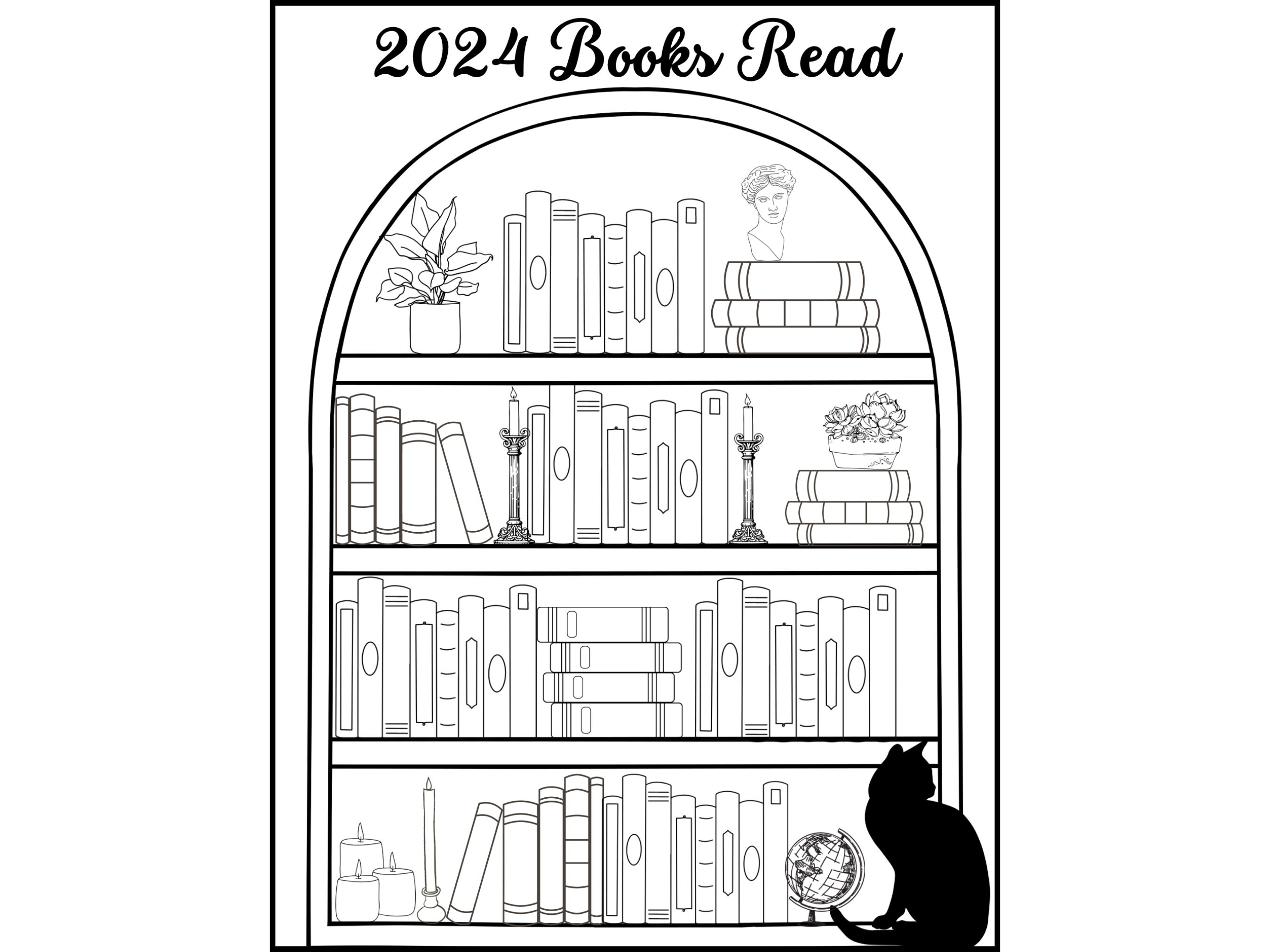2024 Bookshelf Reading Tracker Printable - Etsy