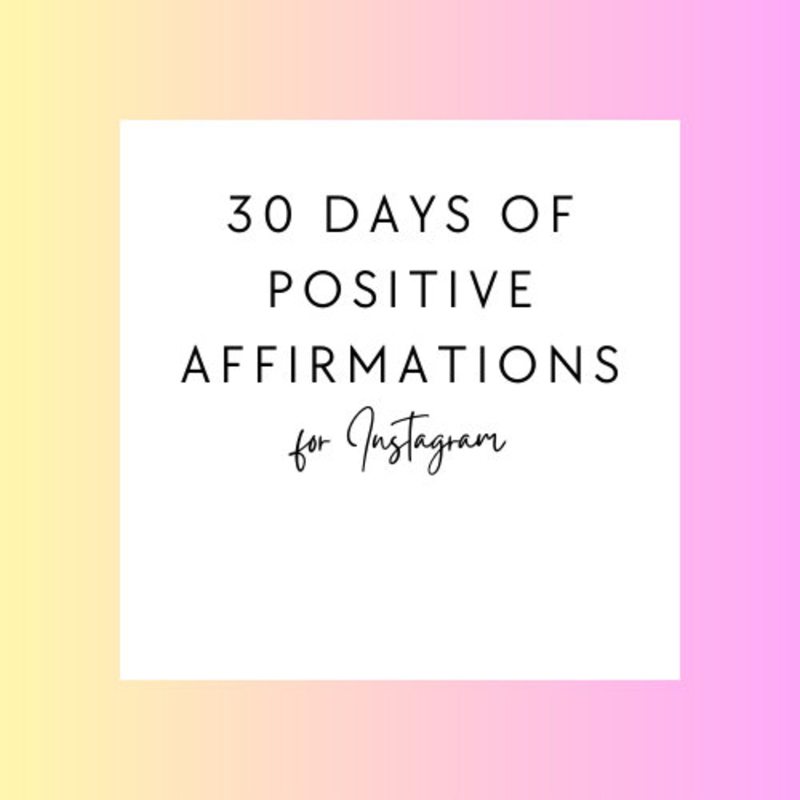 30 Days of Positive Affirmations for Instagram - Etsy