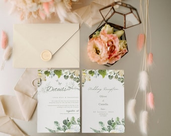 Sample Wedding Invitation With Guest Name Tag RSVP Matte Finish Gold ...