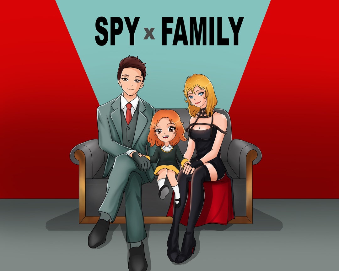 Fathers Day Gift. Custom Spy Portrait, Couple Spy Style Anime Portrait ...