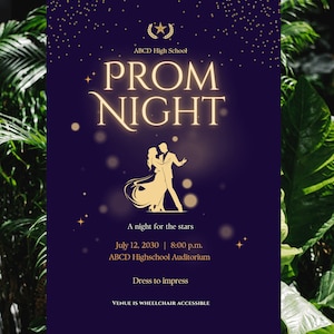 PRINTED Minimalist Prom Welcome Sign Template, Welcome Prom Sign,disco ...