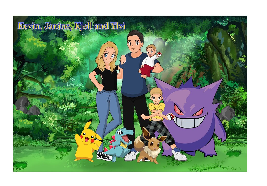Fathers Day Gift. Custom Poke Portrait, Couple Poke Cartoon Portrait ...