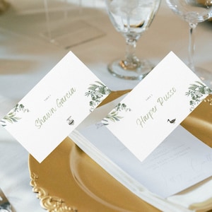 Personalized Printed Wedding Place Cards With Meal Choice | Table Name ...