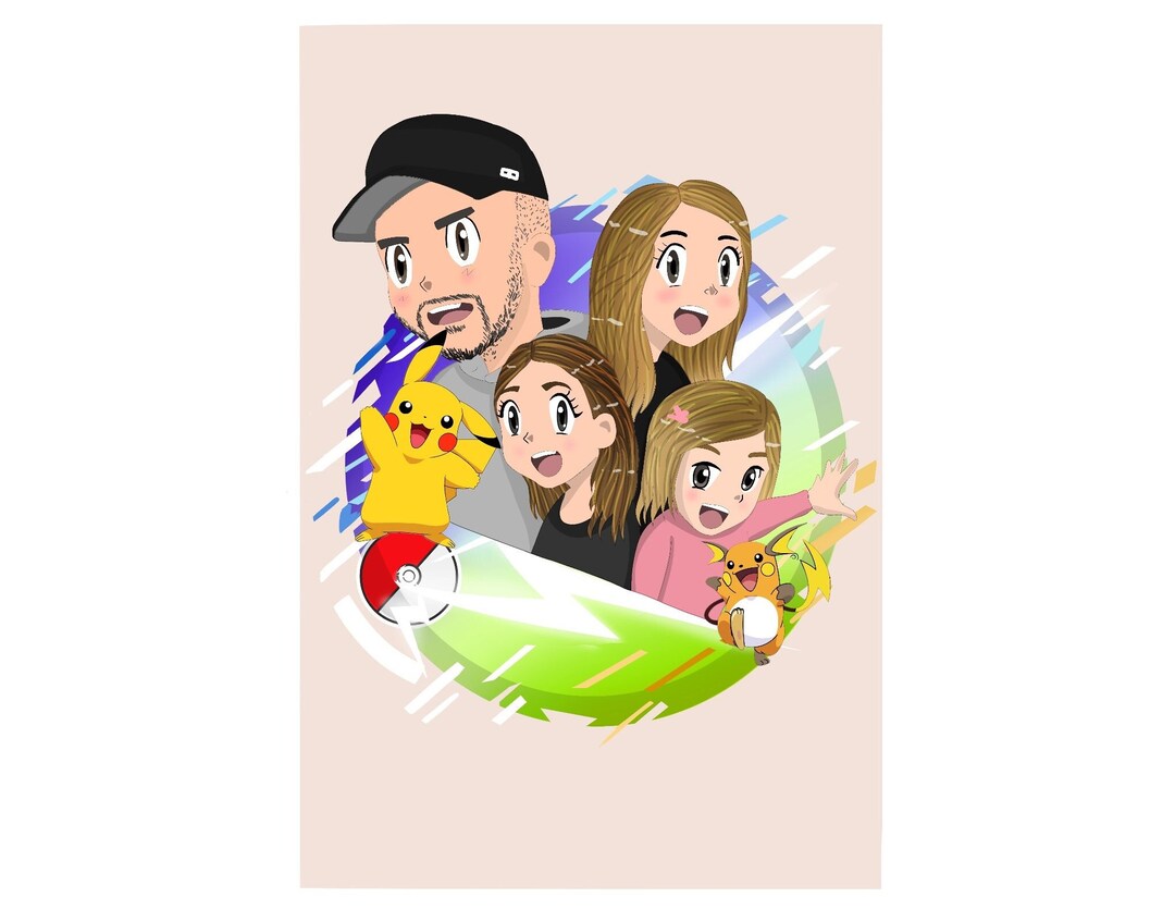 Valentines Gift. Custom Poke Portrait, Couple Poke Cartoon Portrait ...