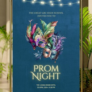 PRINTED Minimalist Prom Welcome Sign Template, Welcome Prom Sign,disco ...