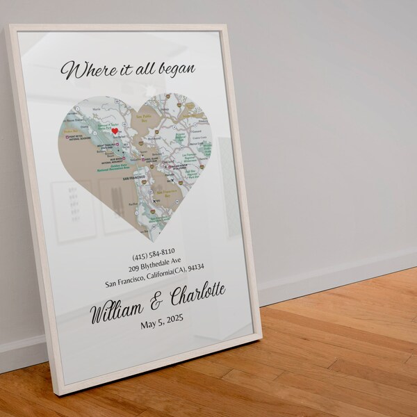 Heart Shaped Map - Etsy