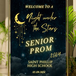 PRINTED Minimalist Prom Welcome Sign Template, Welcome Prom Sign,disco ...