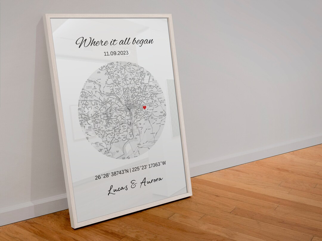 Custom Home Map, First Time Home Buyer, Personalized Housewarming Gift ...