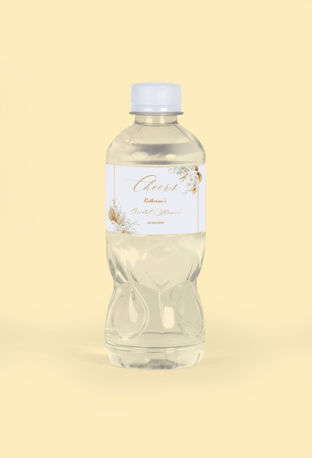 Printed Floral Water Bottle Label, Bridal Shower Water Label, Water ...