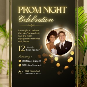 PRINTED Minimalist Prom Welcome Sign Template, Welcome Prom Sign,disco ...