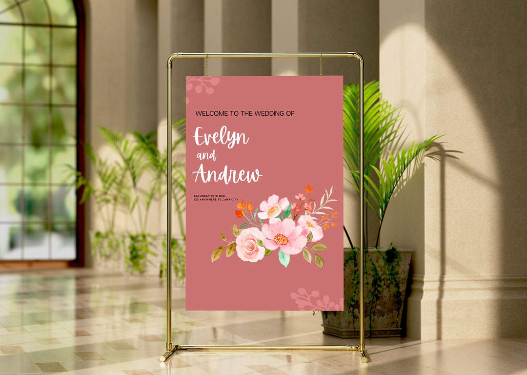 Minimalist Wedding Welcome Sign, Welcome Wedding Sign, Modern Wedding ...