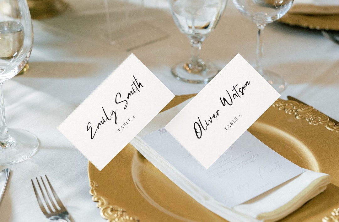 Personalized Printed Wedding Place Cards With Meal Choice Table Name ...