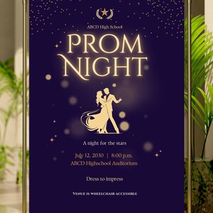 PRINTED Minimalist Prom Welcome Sign Template, Welcome Prom Sign,disco ...