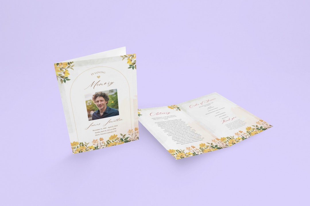 Personalized Printed / Digital Funeral Prayer Card, Memorial Prayer ...