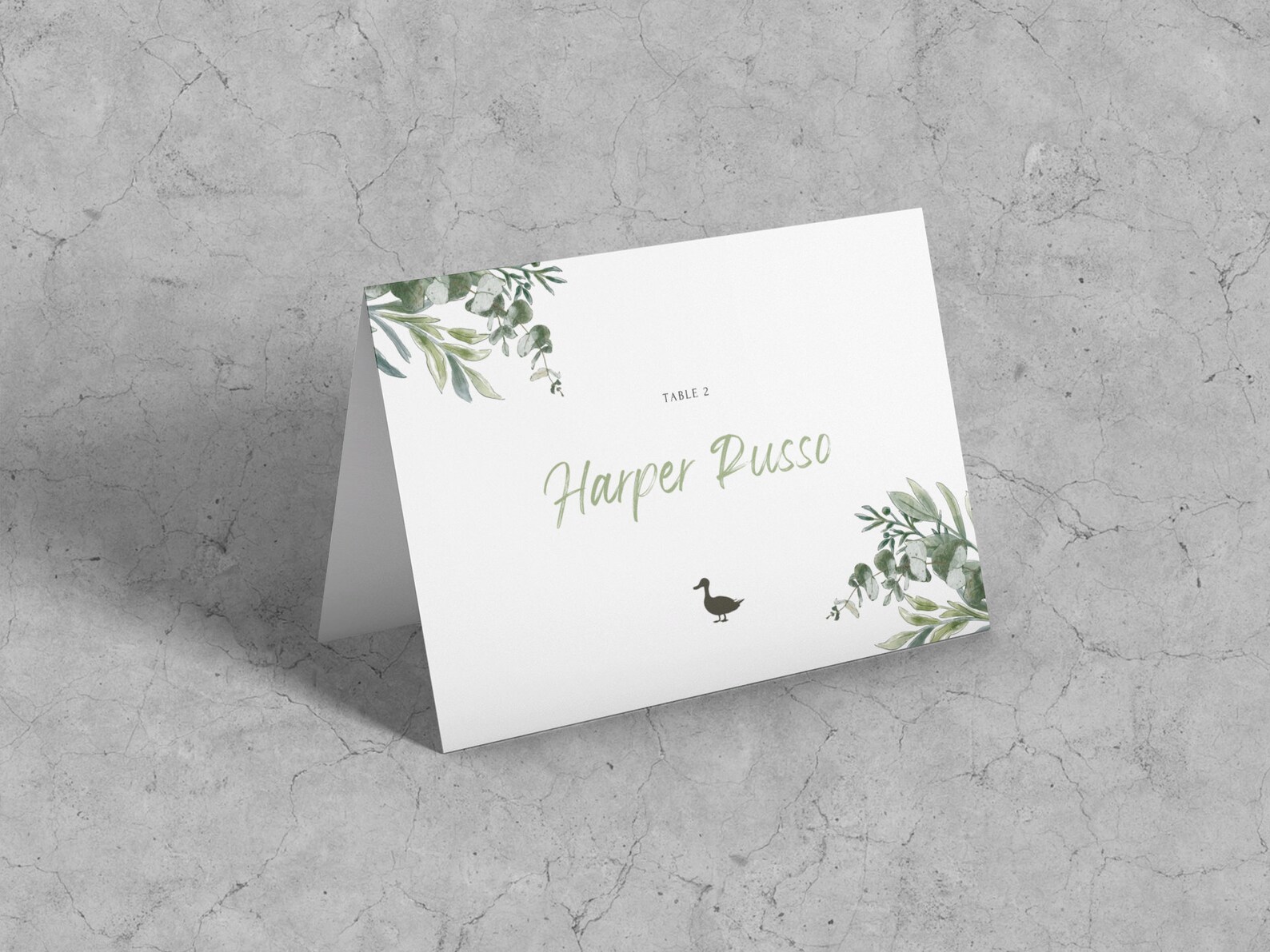 Personalized Printed Wedding Place Cards With Meal Choice Table Name ...