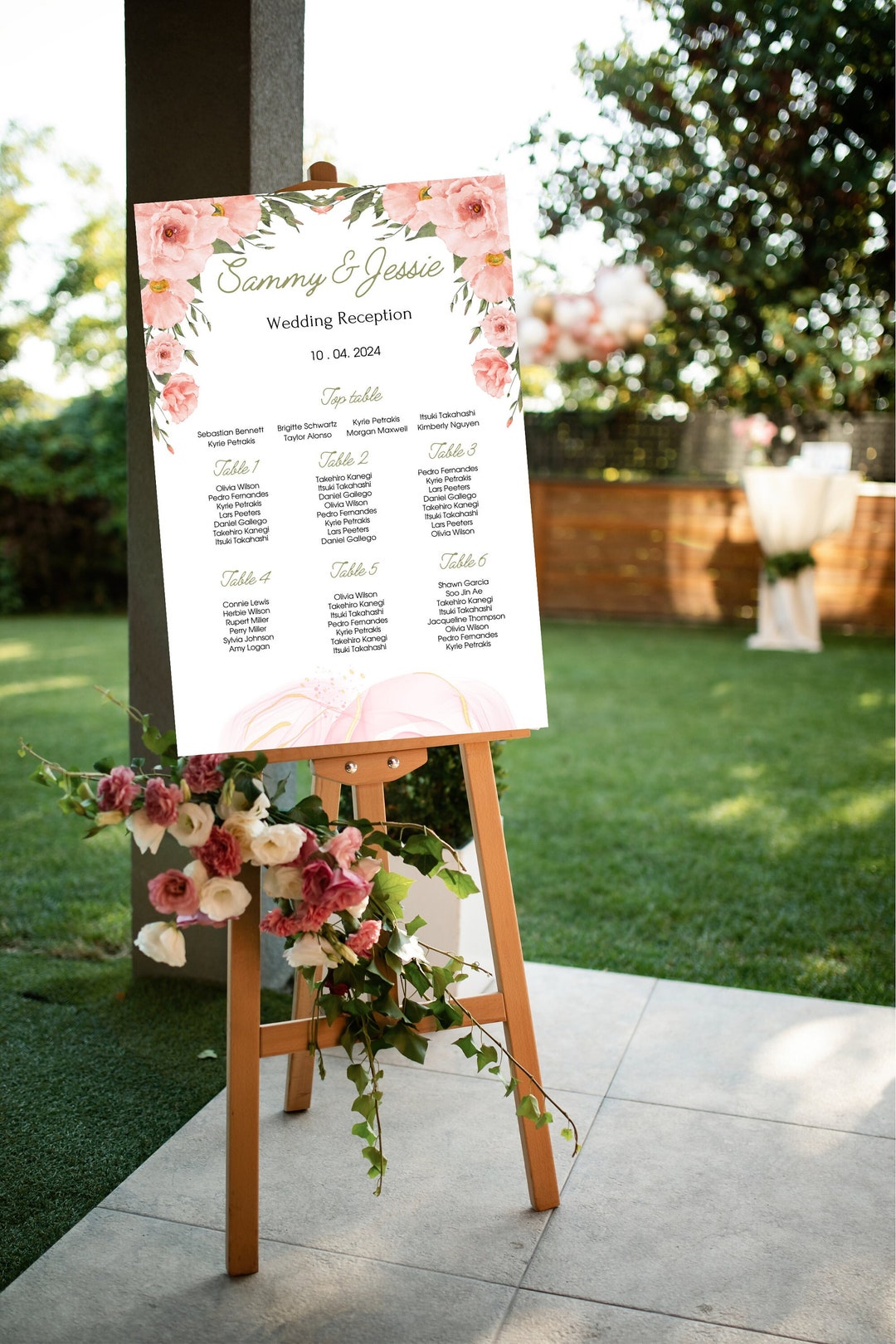 Personalized Printed Wedding Seating Chart, Wedding Welcome Table Signs ...