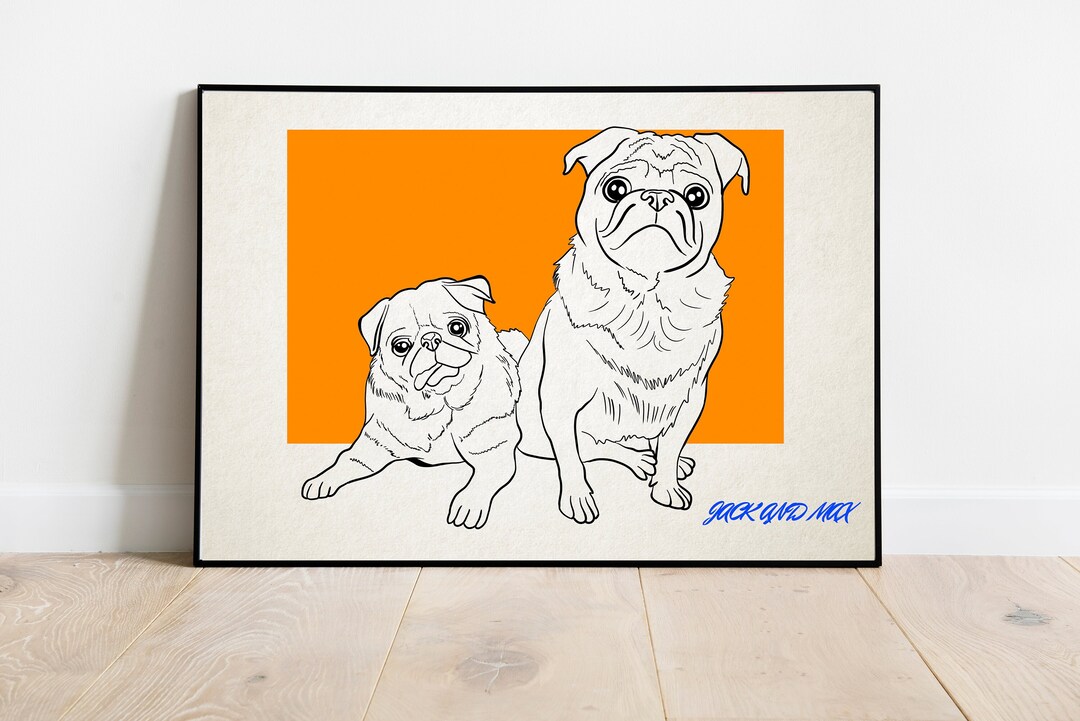 Custom Line Pet Portrait From Photo, Dog Line Art Portrait, Cat Line ...