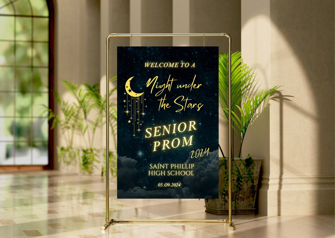 PRINTED Minimalist Prom Welcome Sign Template, Welcome Prom Sign,disco ...