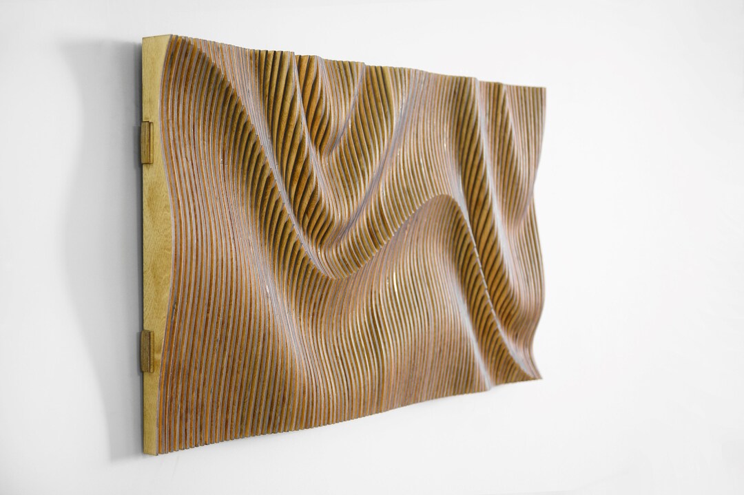 Parametric Wavy Wooden Wall Decor Wooden Wall Art Wavy Wood Art Wood ...