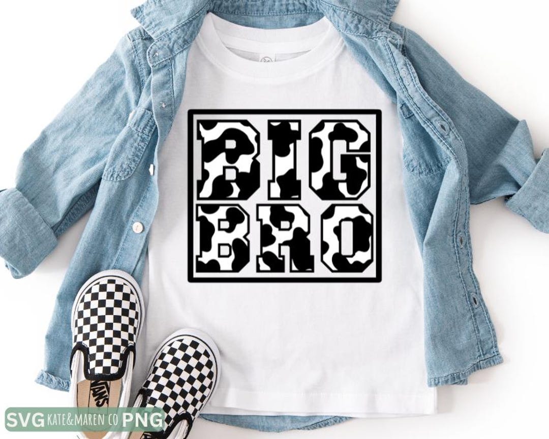 Brother Cow Print Svg, Western Big Bro Cow Png, Cricut Cut Files and ...