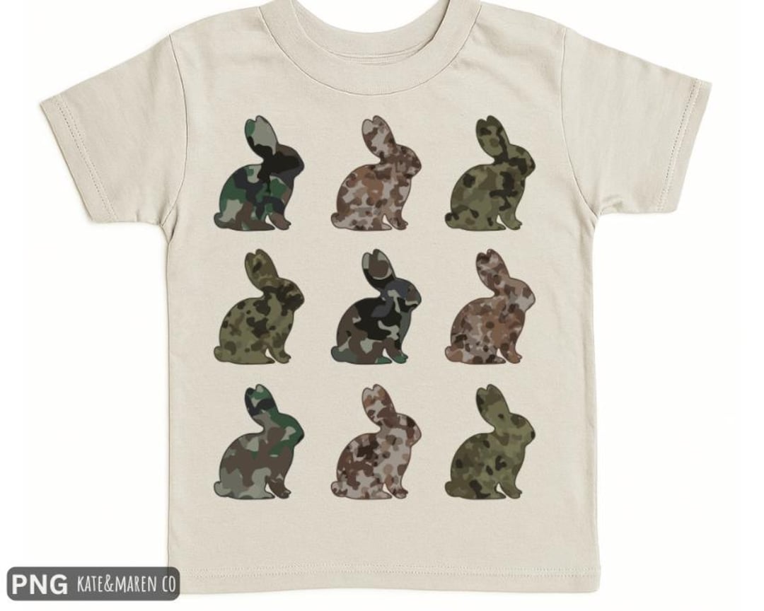 Camo Easter Bunny PNG: Boy Camouflage Easter Design (digital Download ...