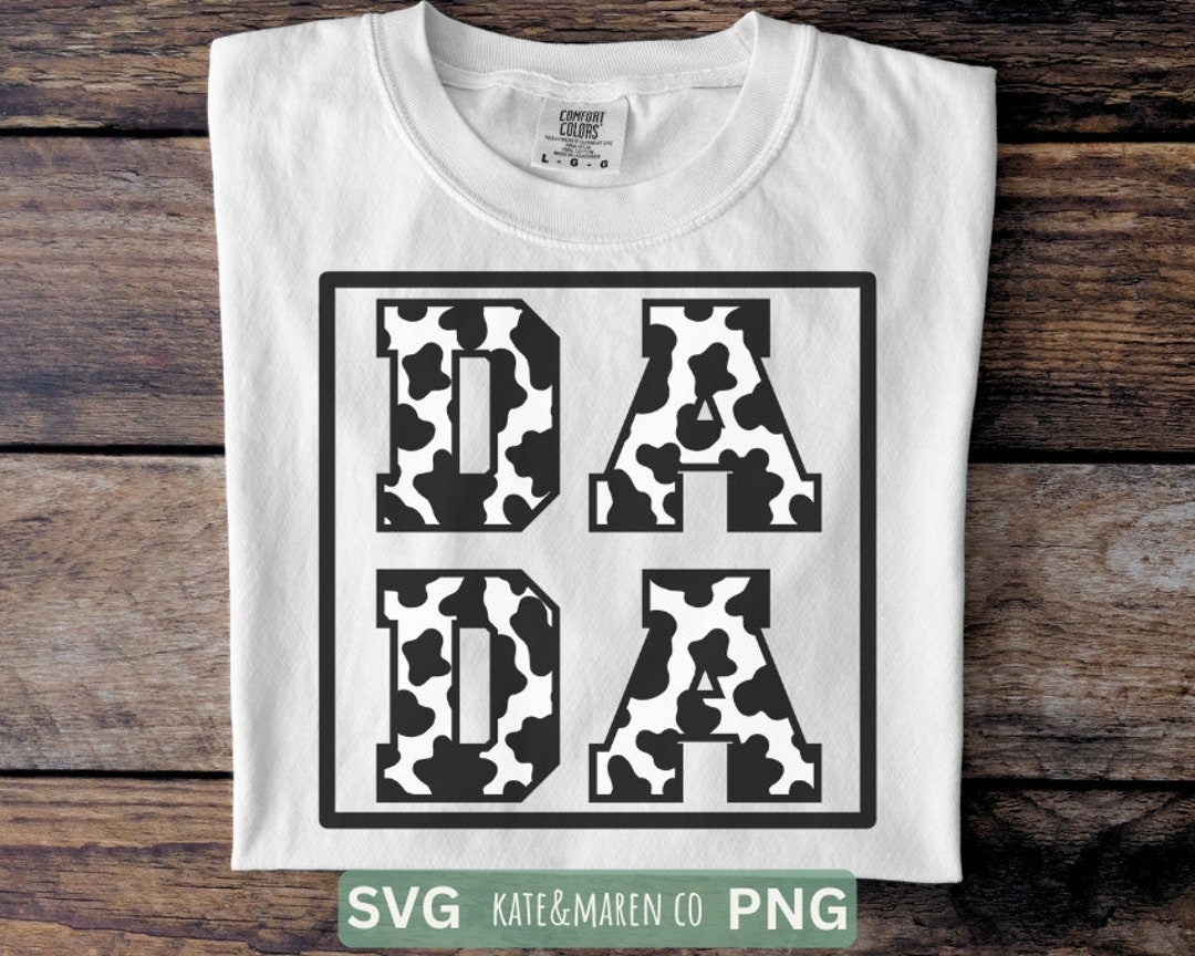 Dada Cow Print Svg, Western Dad Png, Cricut Cut Files and Sublimation ...
