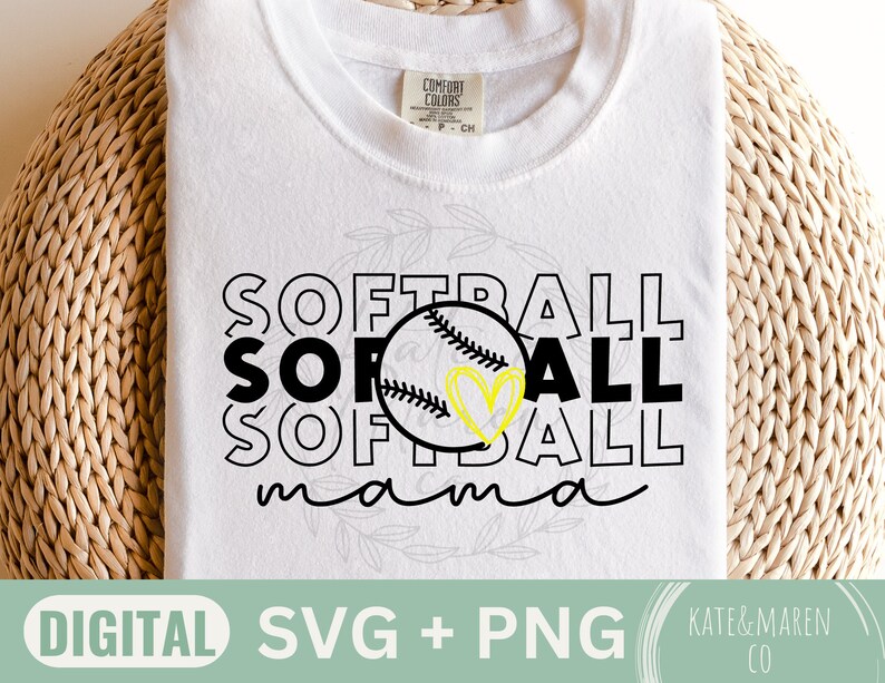 Softball Mama Svg Softball Mom Png Retro Stacked Cricut Cut - Etsy