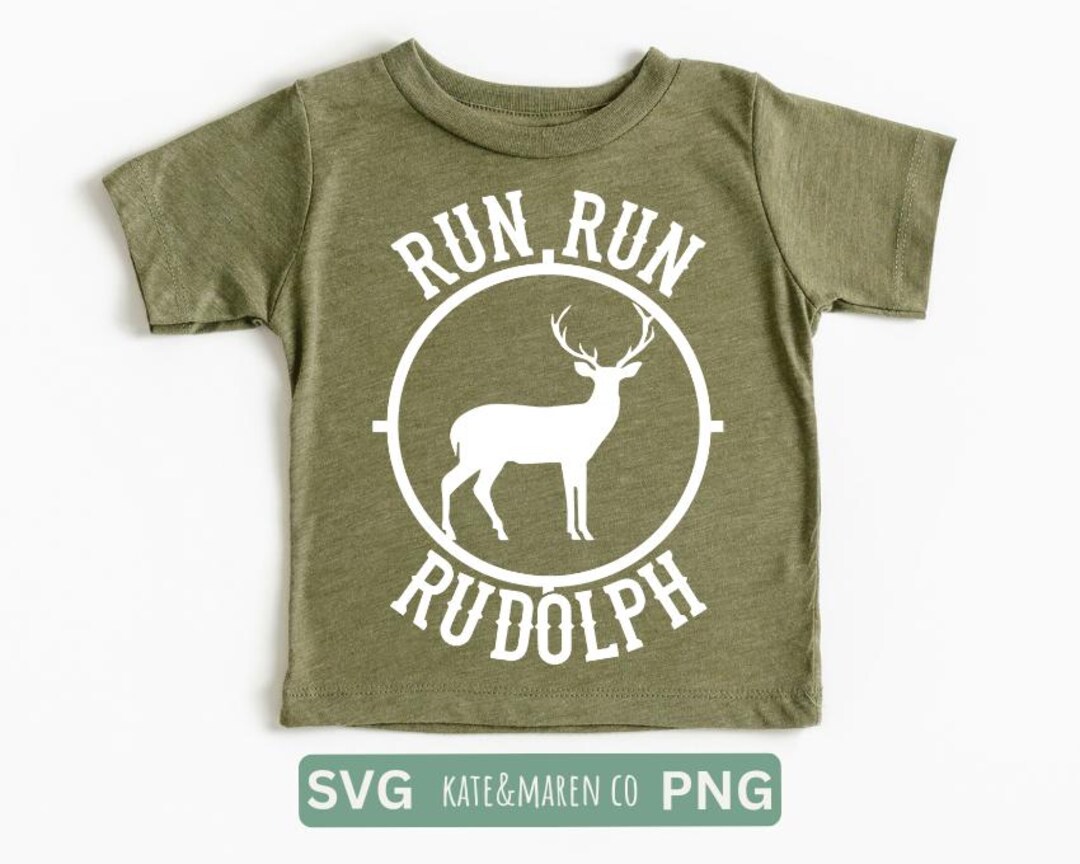 Run Run Rudolph SVG PNG: Funny Boy Christmas Reindeer Design (digital ...