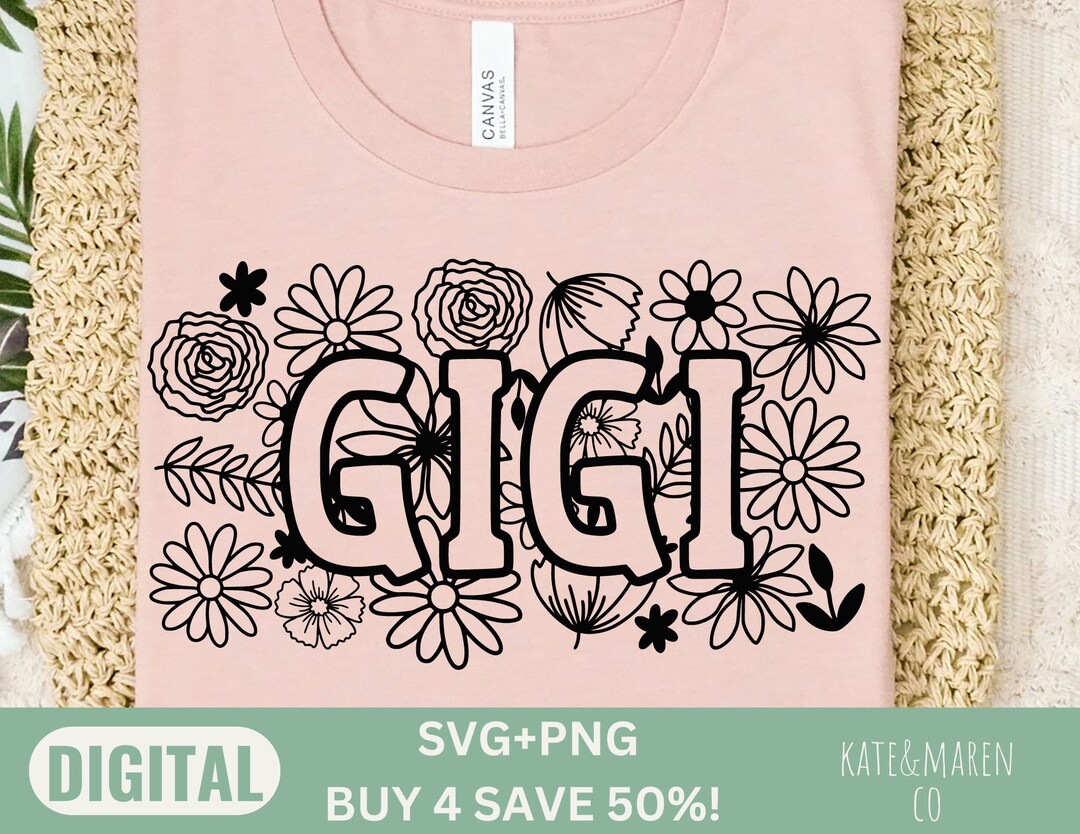 Gigi Svg Flower Gigi Png Gigi Floral Cricut Cut File and - Etsy