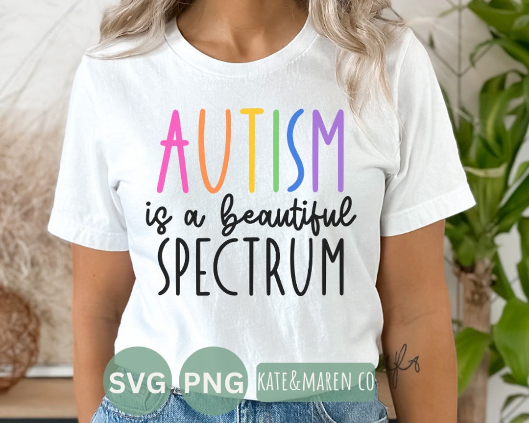 Autism Awareness Svg, a Beautiful Spectrum Svg, Peace Love Inclusion ...