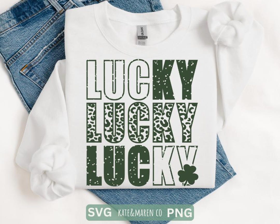 Lucky Svg, Lucky Stacked Svg, St Patrick Leopard Print, St Pattys ...