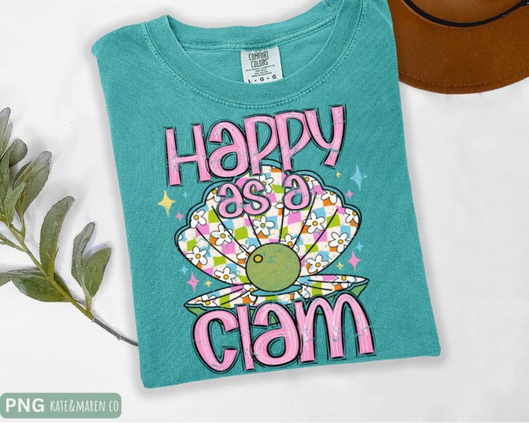 Happy as A Clam PNG: Preppy Summer Beach Design (digital Download) - Etsy