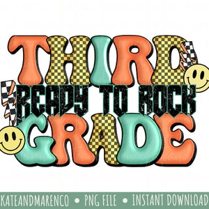 Boy Third Grade Png, Third Grade DTF, Rock 3rd Grade Png, DTF and ...