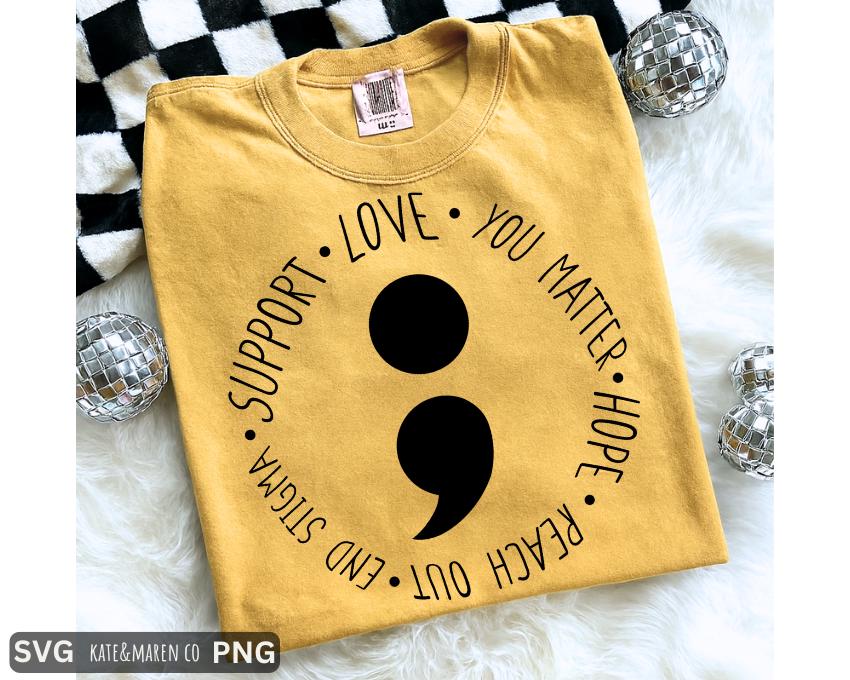 Semicolon Svg, Mental Health Png, Suicide Awareness Svg, You Matter Svg ...