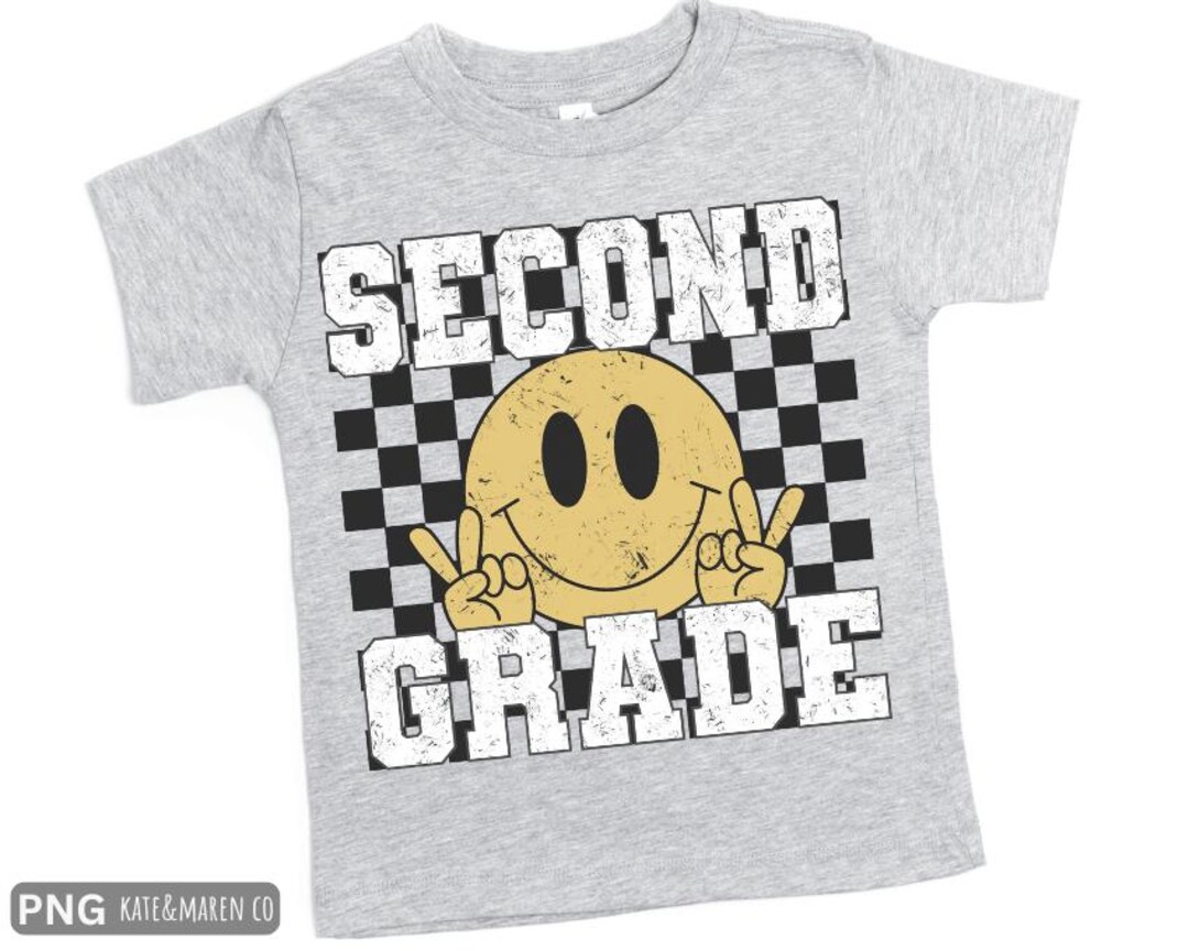 Retro Second Grade PNG: Smile 2nd Grade Design (digital Download) - Etsy