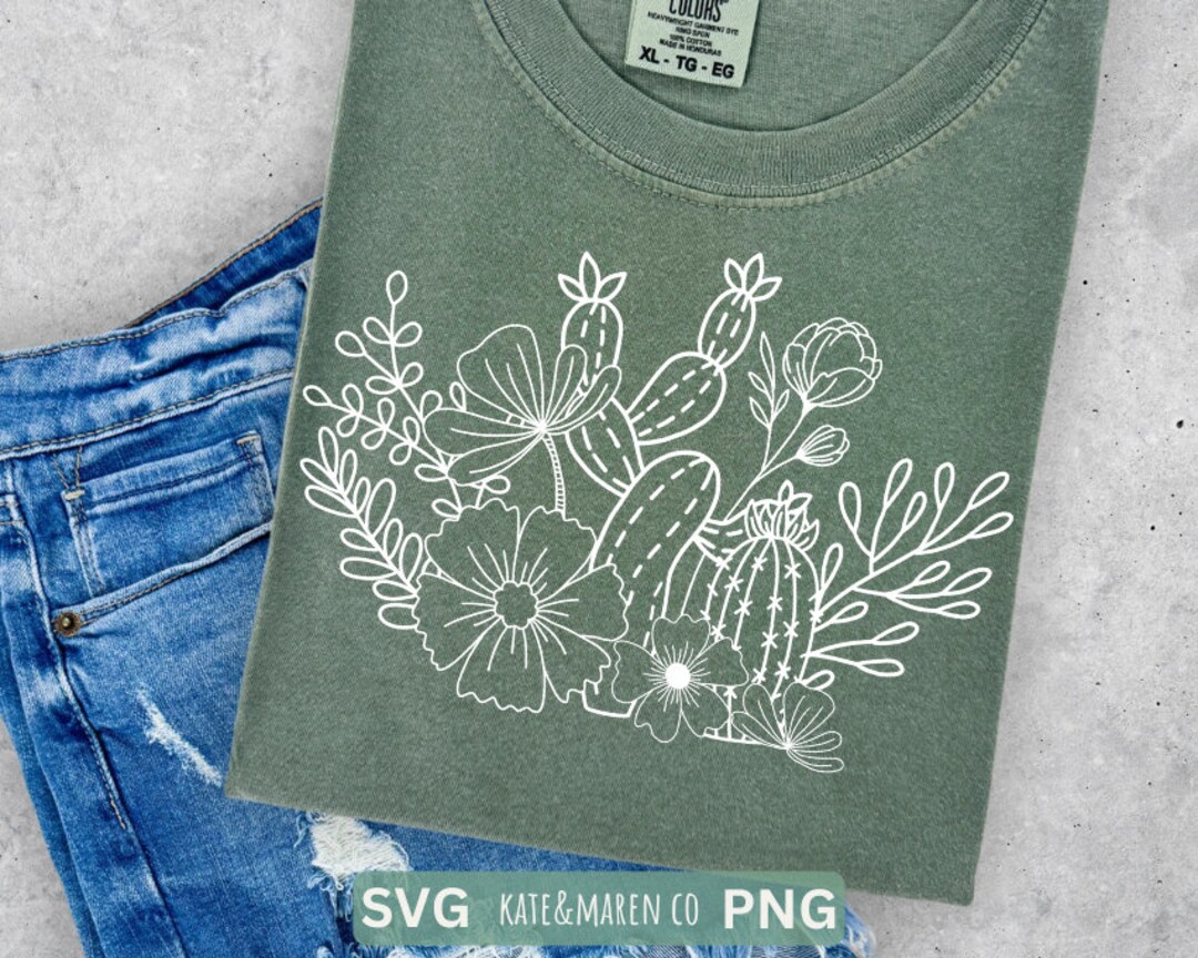 Cactus Svg, Western Svg, Boho Floral Svg, Cricut Cut File and ...