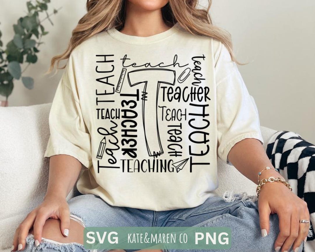 Teacher Svg, Support and Love Png, Educate Teaching Cut File Cricut and ...