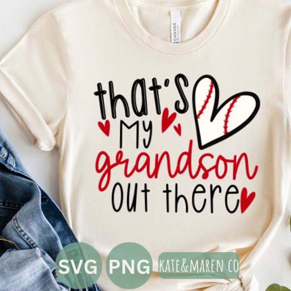 Thats My Grandson Baseball Png - Etsy