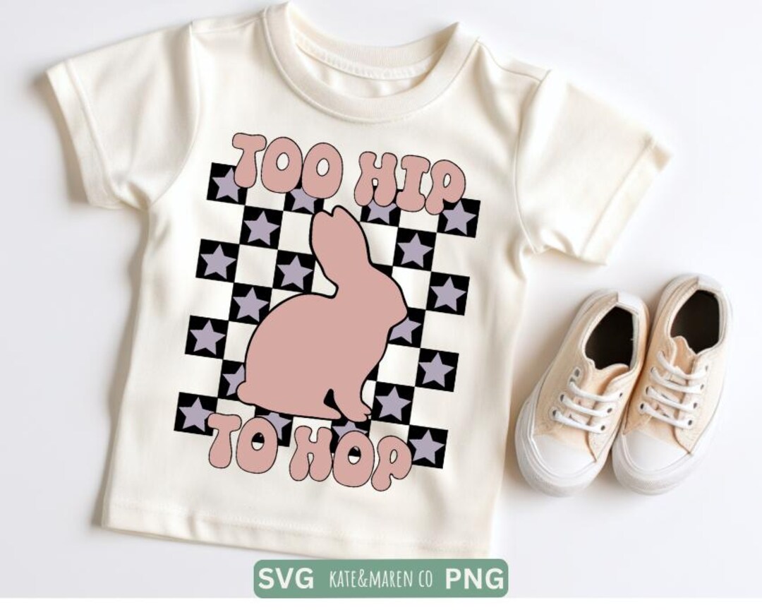 Too Hip to Hop Svg, Girl Easter Svg, Retro Easter Svg, Easter ...