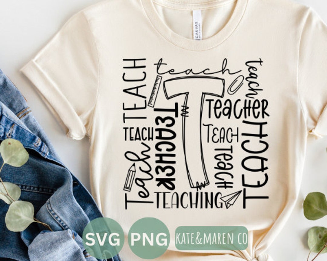 Teacher Svg, Support and Love Png, Educate Teaching Cut File Cricut and ...