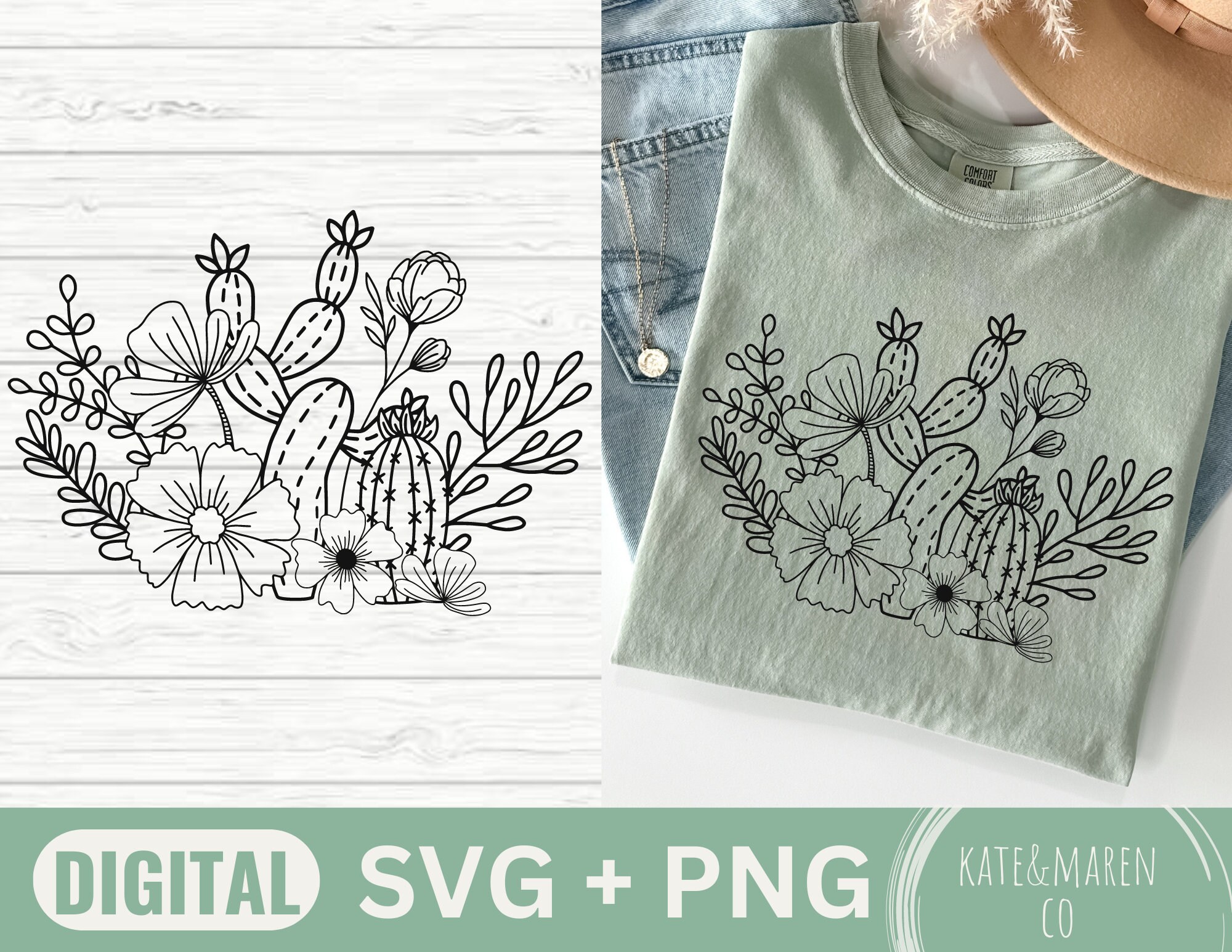 Cactus Svg Western Svg Boho Floral Svg Cricut Cut File and - Etsy