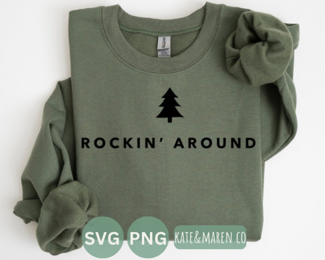 Rockin Around Svg, Retro Christmas Svg, Vintage Christmas Svg, Kids ...