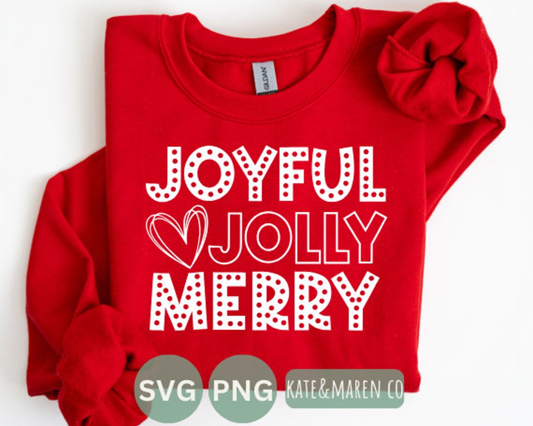 Joyful Jolly Merry Svg, Christmas Svg, Christmas Lights Svg, Holiday ...