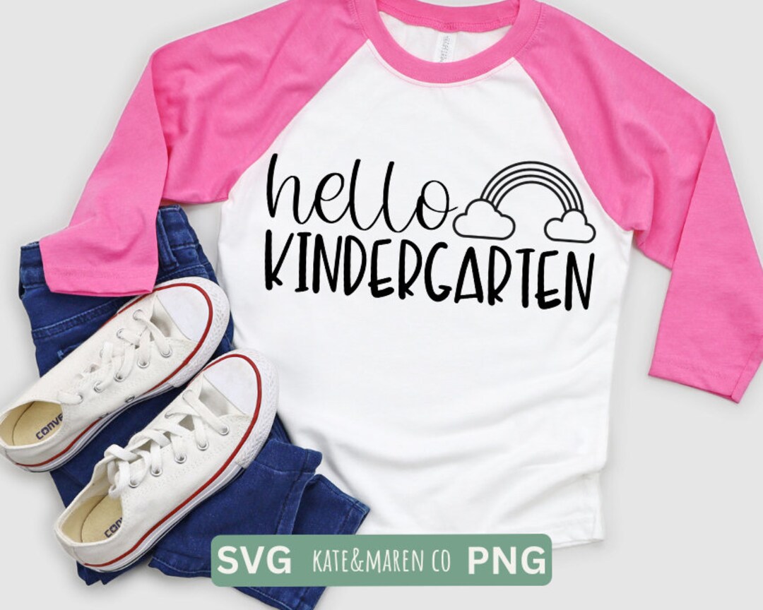 Hello Kindergarten Svg, Girl Kindergarten Rainbow Svg, Retro ...