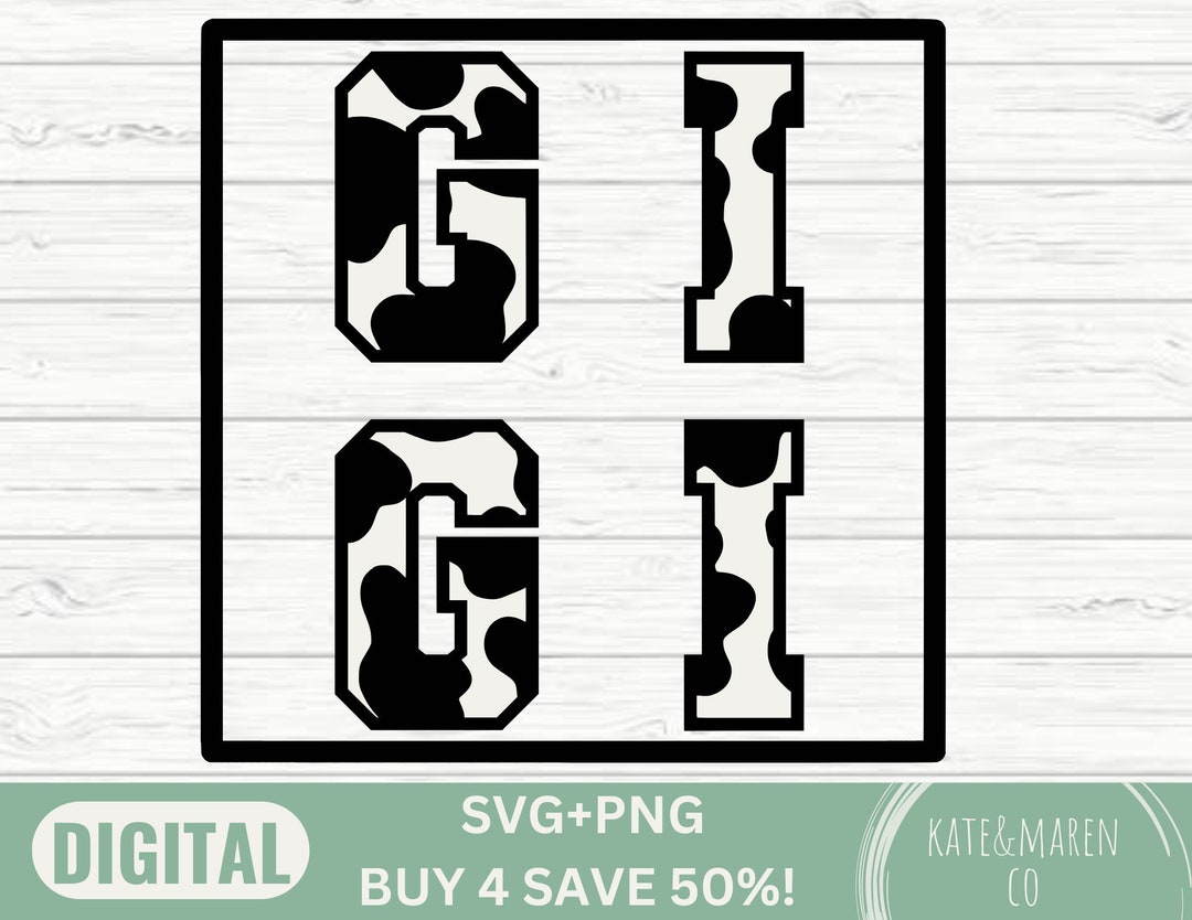 Gigi Cow Print Svg Western Gigi Png Cricut Cut Files and - Etsy Australia