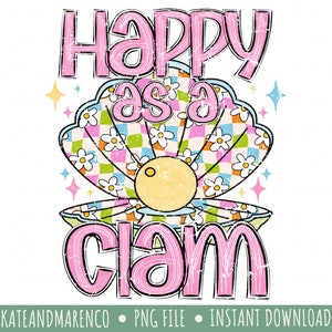 Happy as A Clam PNG: Preppy Summer Beach Design (digital Download) - Etsy
