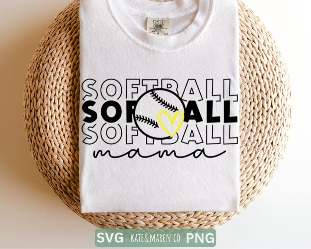 Softball Mama Svg, Softball Mom Png, Retro Stacked Cricut Cut File and ...