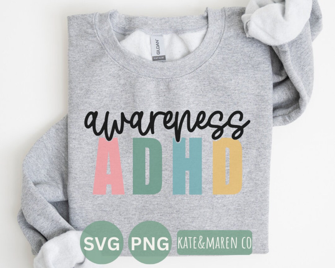 Conciencia del TDAH svg, TDAH svg, Neurodiverse svg, normalizar todas ...